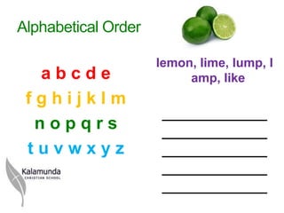 Alphabetical order 2 ppt tg 2012 | PPTX