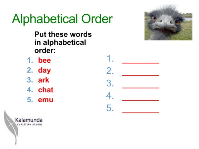 Alphabetical order 2 ppt tg 2012 | PPTX
