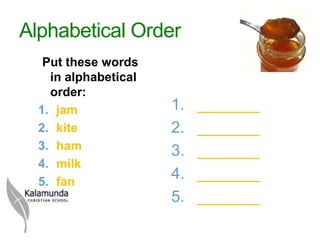 Alphabetical order 2 ppt tg 2012 | PPTX