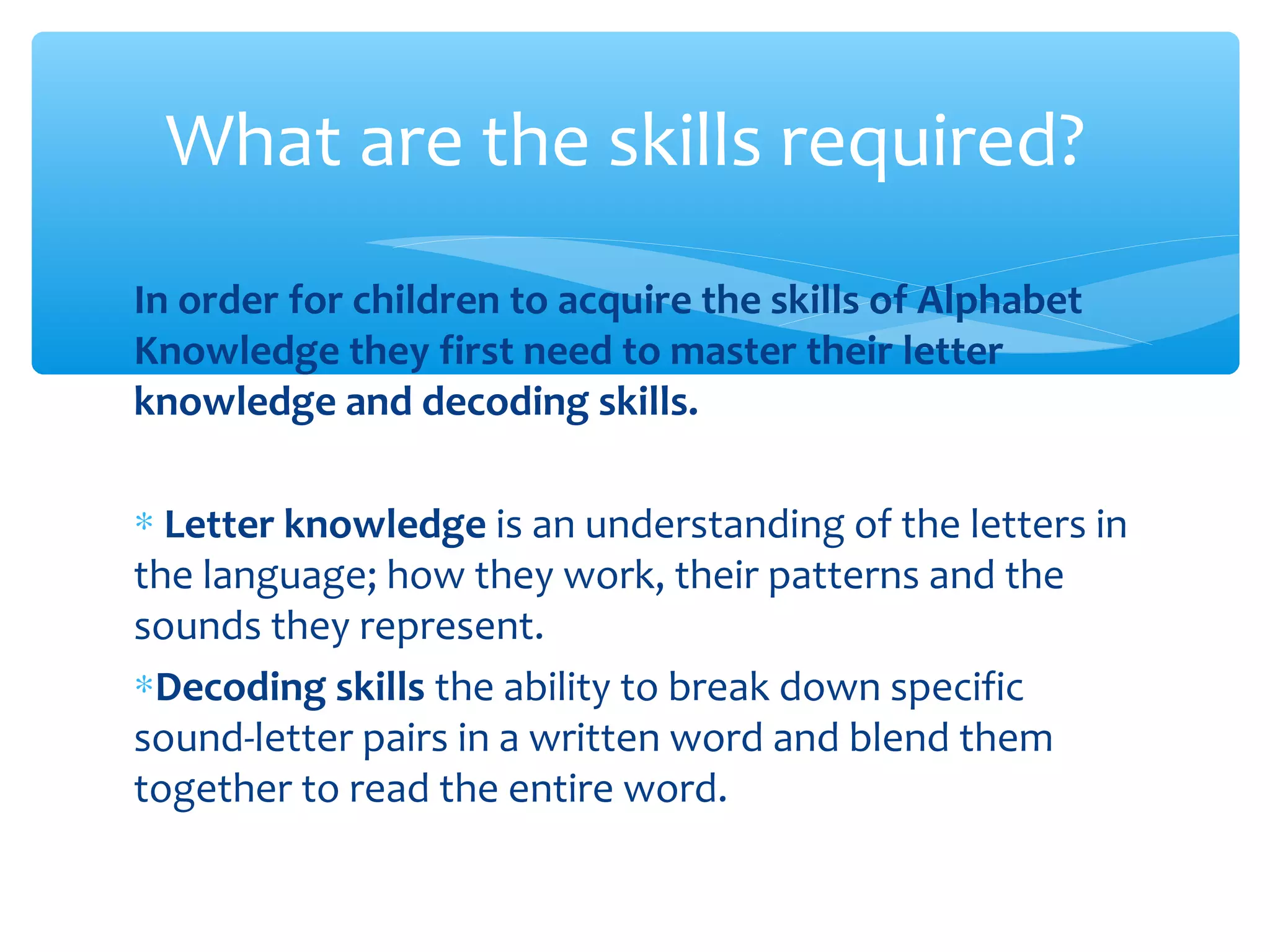 Alphabet knowledge presentation | PPT