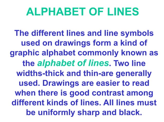 Alphabet of lines | PPT | Drawing and Sketching | Arts and Crafts