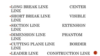 ALPHABET OF LINES, Types of alphabet of lines and its construction | PPTX