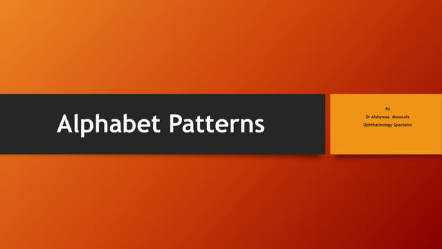 Alphabet patterns | PPTX