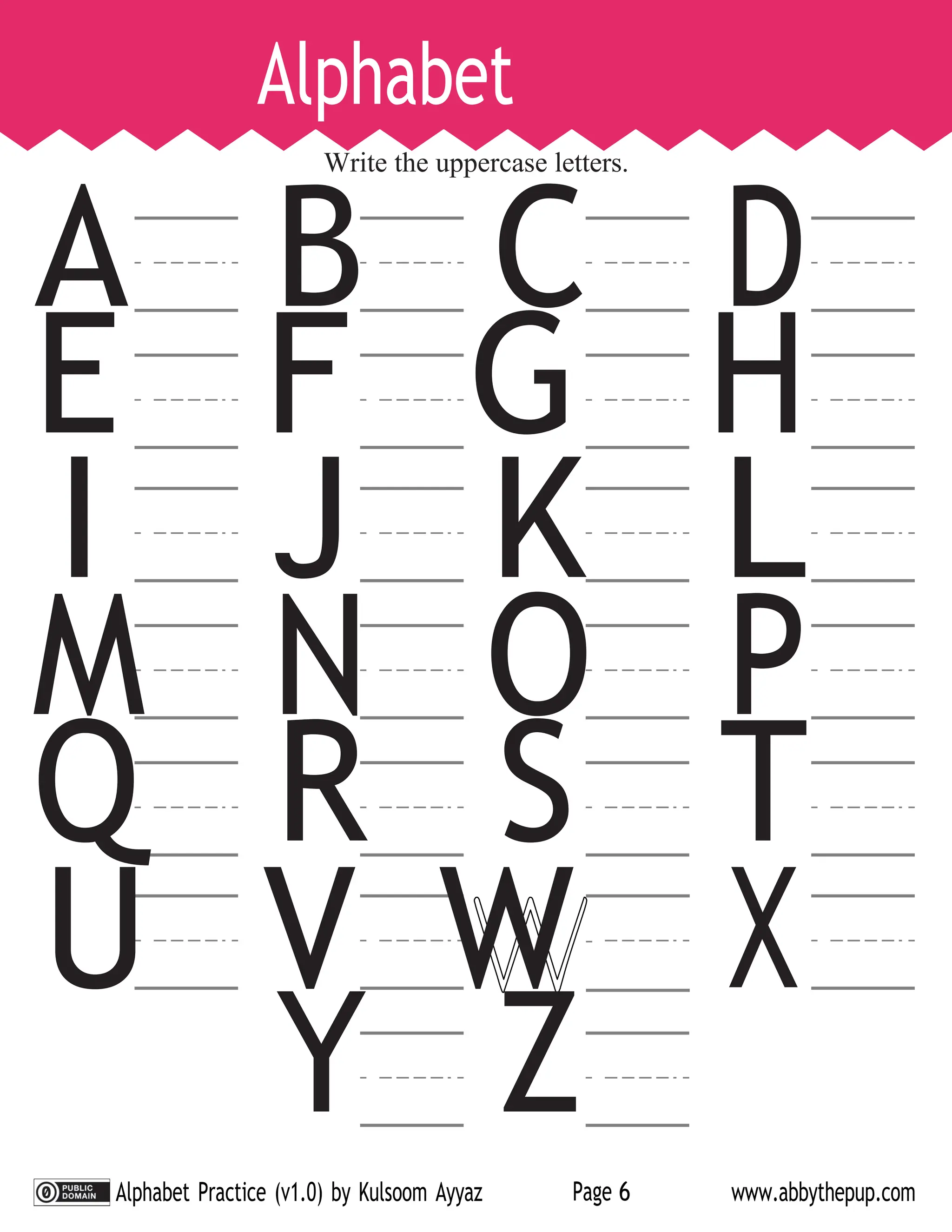 Alphabet Practice.docx for Elementary pupil | DOCX