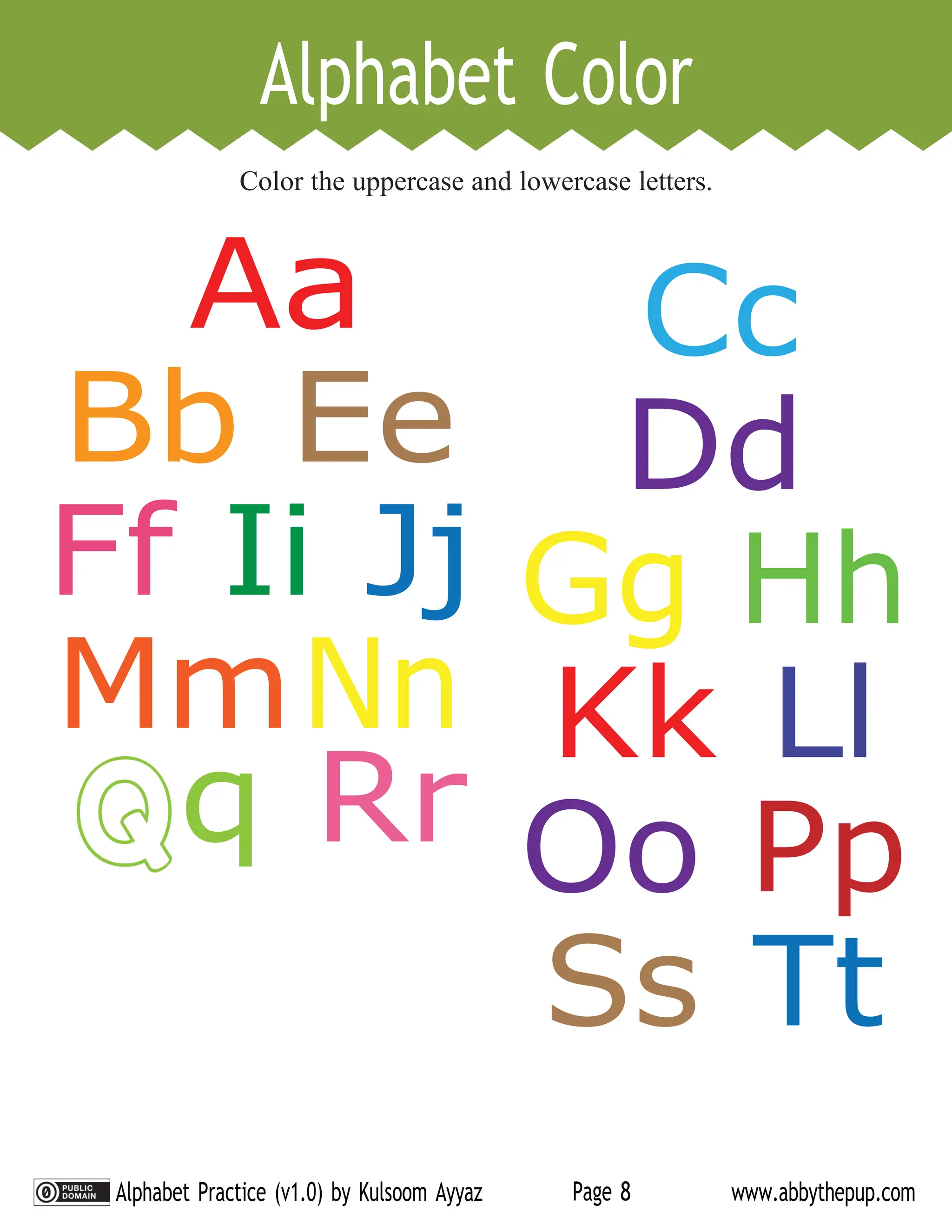 Alphabet Practice.docx for Elementary pupil | DOCX