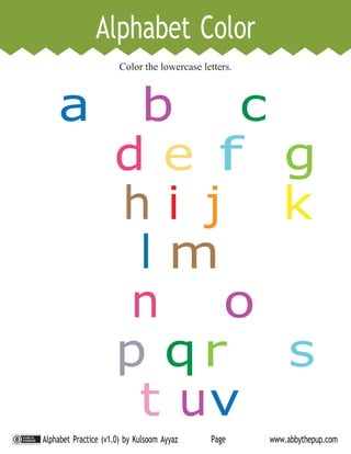 Alphabet Practice.docx for Elementary pupil | DOCX