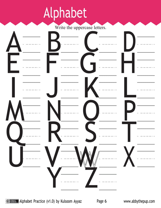 Alphabet Practice.docx for Elementary pupil | DOCX