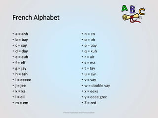 alphabet alphabets and french pronounciation | PPT