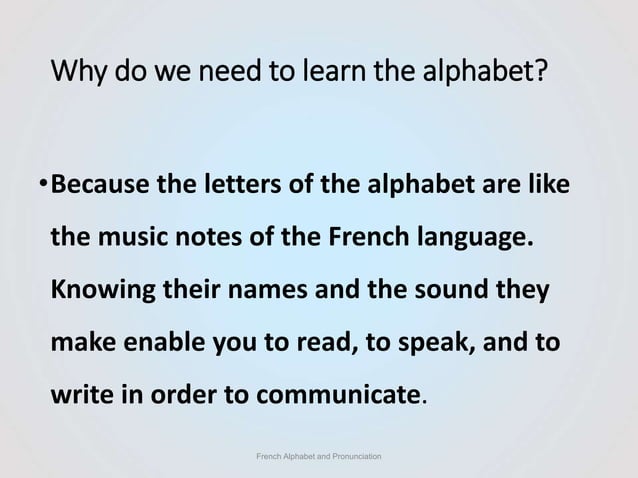 alphabet alphabets and french pronounciation | PPT
