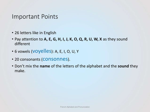 alphabet alphabets and french pronounciation | PPT
