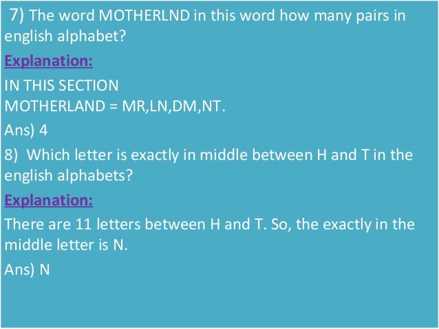 Alphabet questions and answers