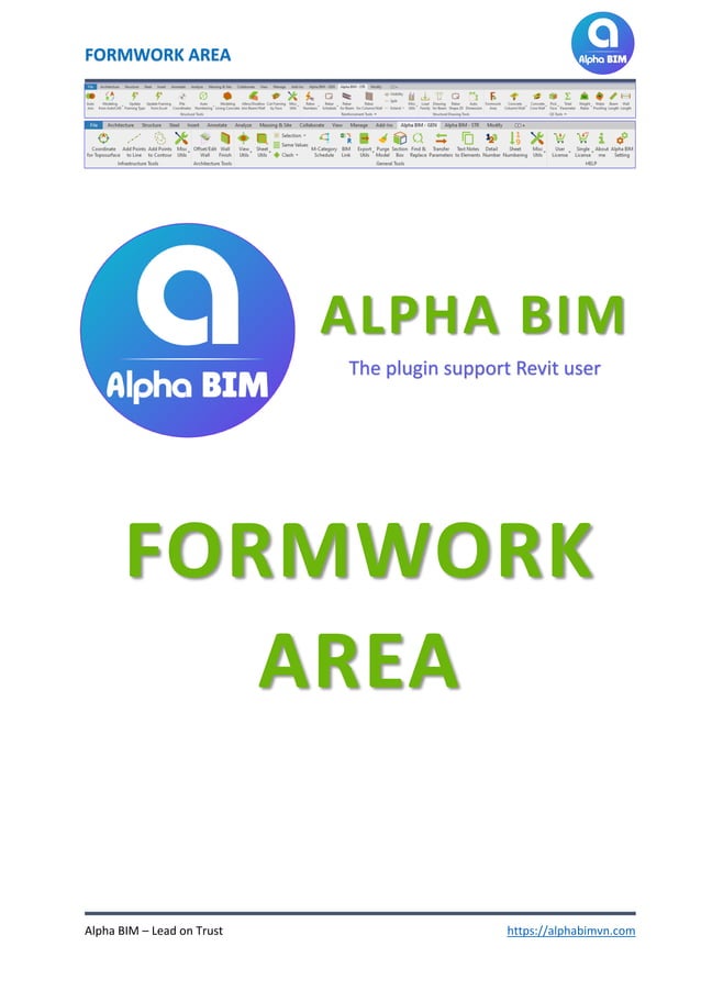 Alpha BIM Plugin | Formwork Area Guideline | Revit API | PDF