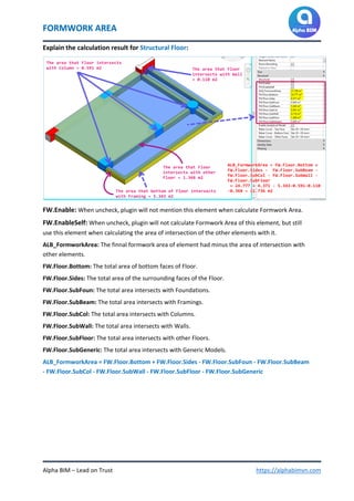 Alpha BIM Plugin | Formwork Area Guideline | Revit API | PDF