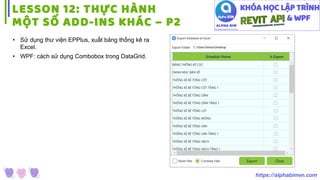 Revit API & WPF Training - 15 Lessons | Alpha BIM 2023 | PDF