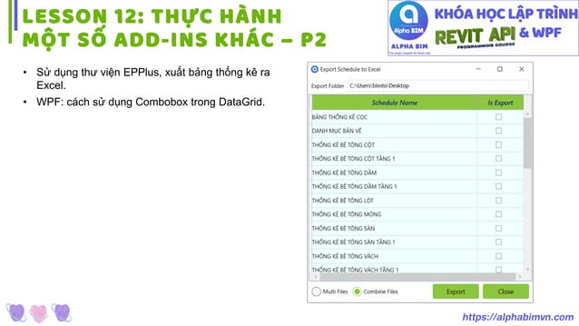 Revit API & WPF Training - 15 Lessons | Alpha BIM 2023 | PDF