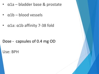 alpha blocker, receptors, antagonist, mechanism of action | PPTX