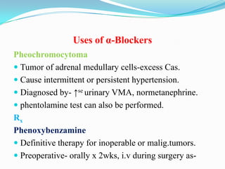 Alpha adrenergic blockers | PPTX
