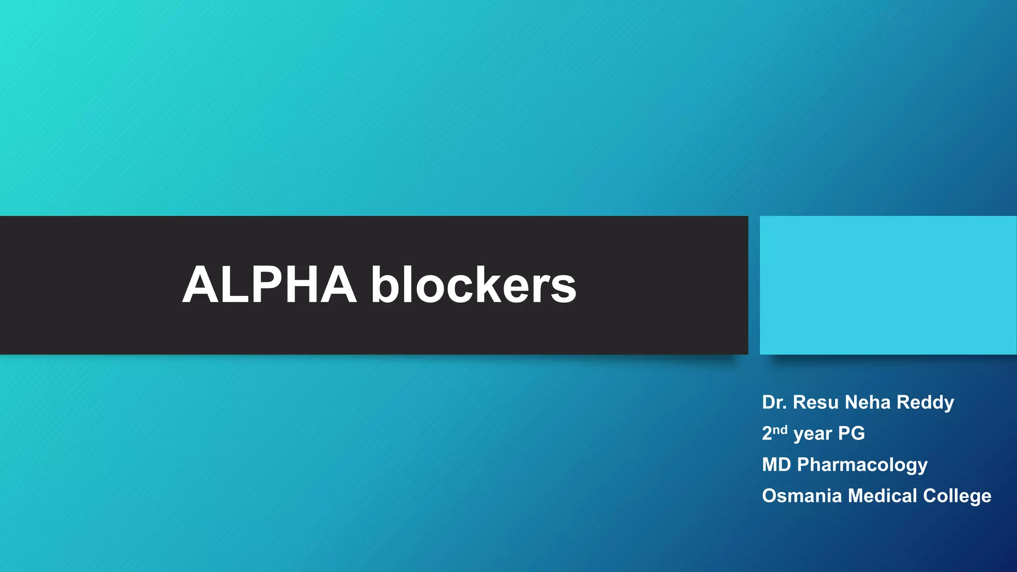 Alpha blockers | PPT