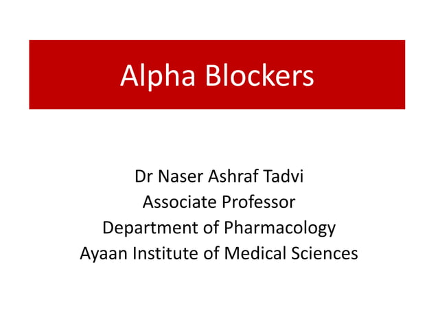 Alpha blockers | PPT