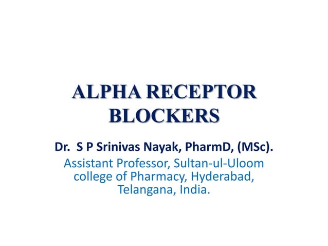 Alpha blockers PHARMACOLOGY | PPTX