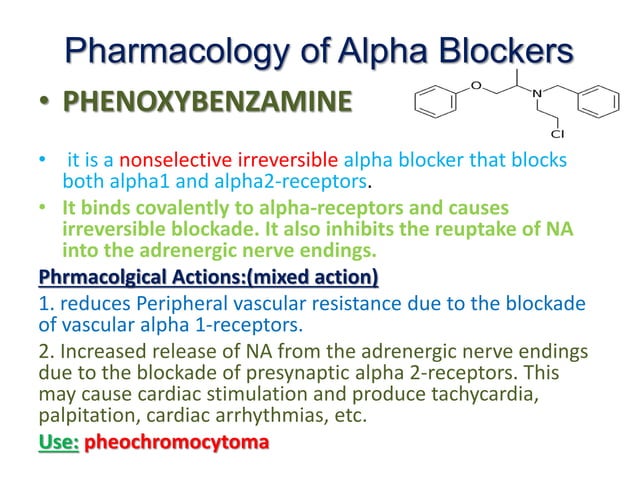 Alpha blockers PHARMACOLOGY | PPTX