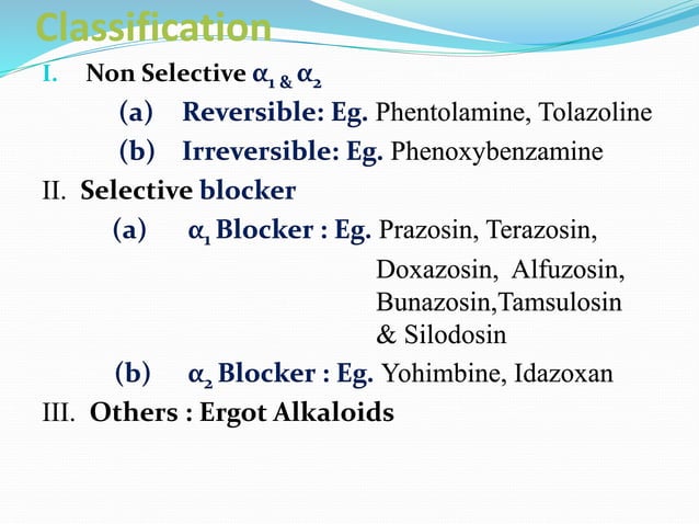 Alpha blockers class | PPTX | Heart and Cardiovascular Diseases | Diseases and Conditions