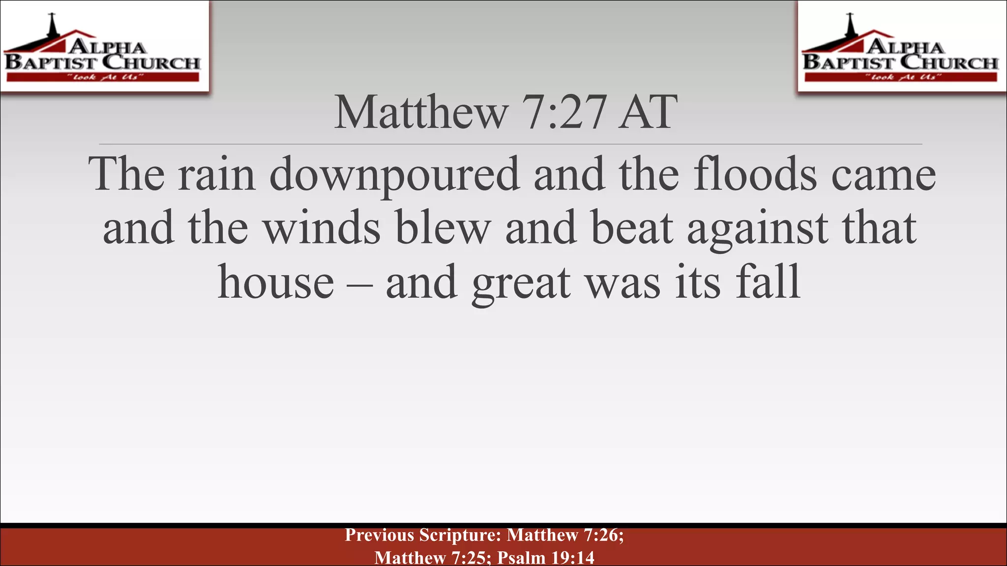 Matthew 7:24-27 Sermon Slides | "Listen the LORD, the Wise Foundation ...