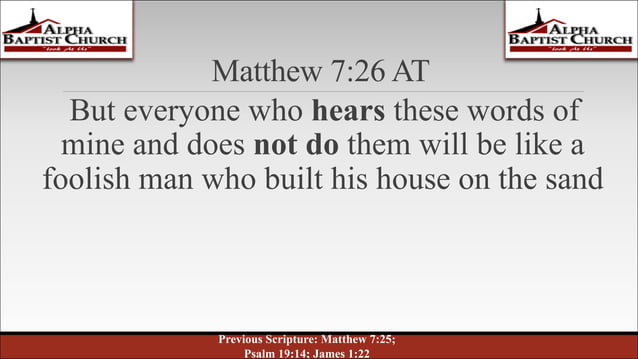 Matthew 7:24-27 Sermon Slides | "Listen the LORD, the Wise Foundation ...
