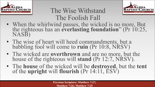 Matthew 7:24-27 Sermon Slides | "Listen the LORD, the Wise Foundation ...
