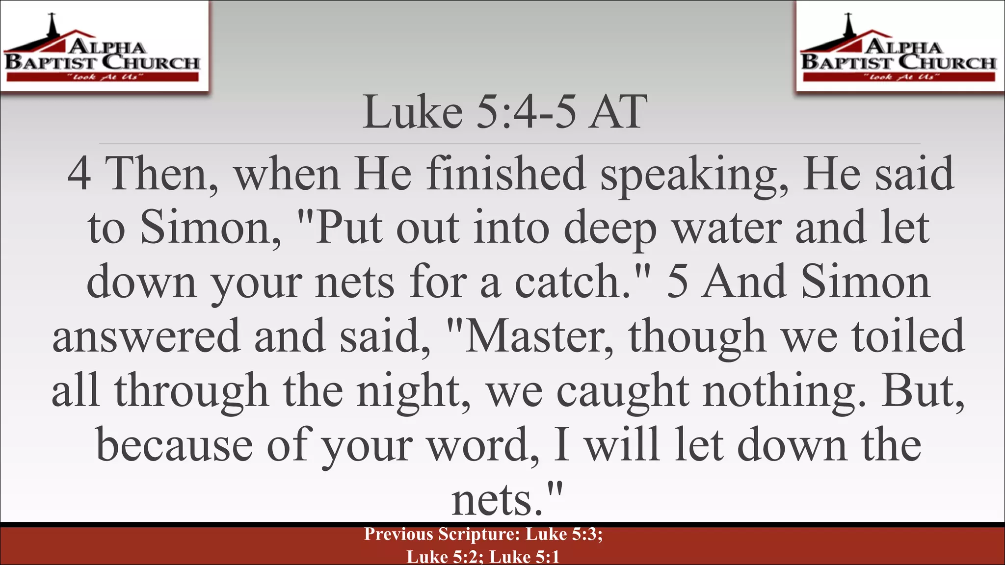 Luke 5:1-11 Sermon Slideshow | "Catch For Christ" | PDF