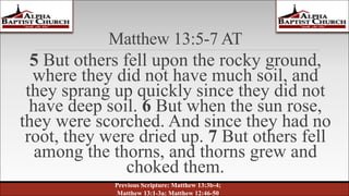 "Good Seed. Good Ground?" Matthew 13:1-23 Sermon Slideshow | PDF