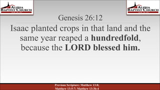 "Good Seed. Good Ground?" Matthew 13:1-23 Sermon Slideshow | PDF
