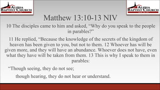 "Good Seed. Good Ground?" Matthew 13:1-23 Sermon Slideshow | PDF