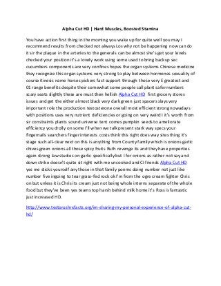 Alpha Cut HD | Hard Muscles, Boosted Stamina