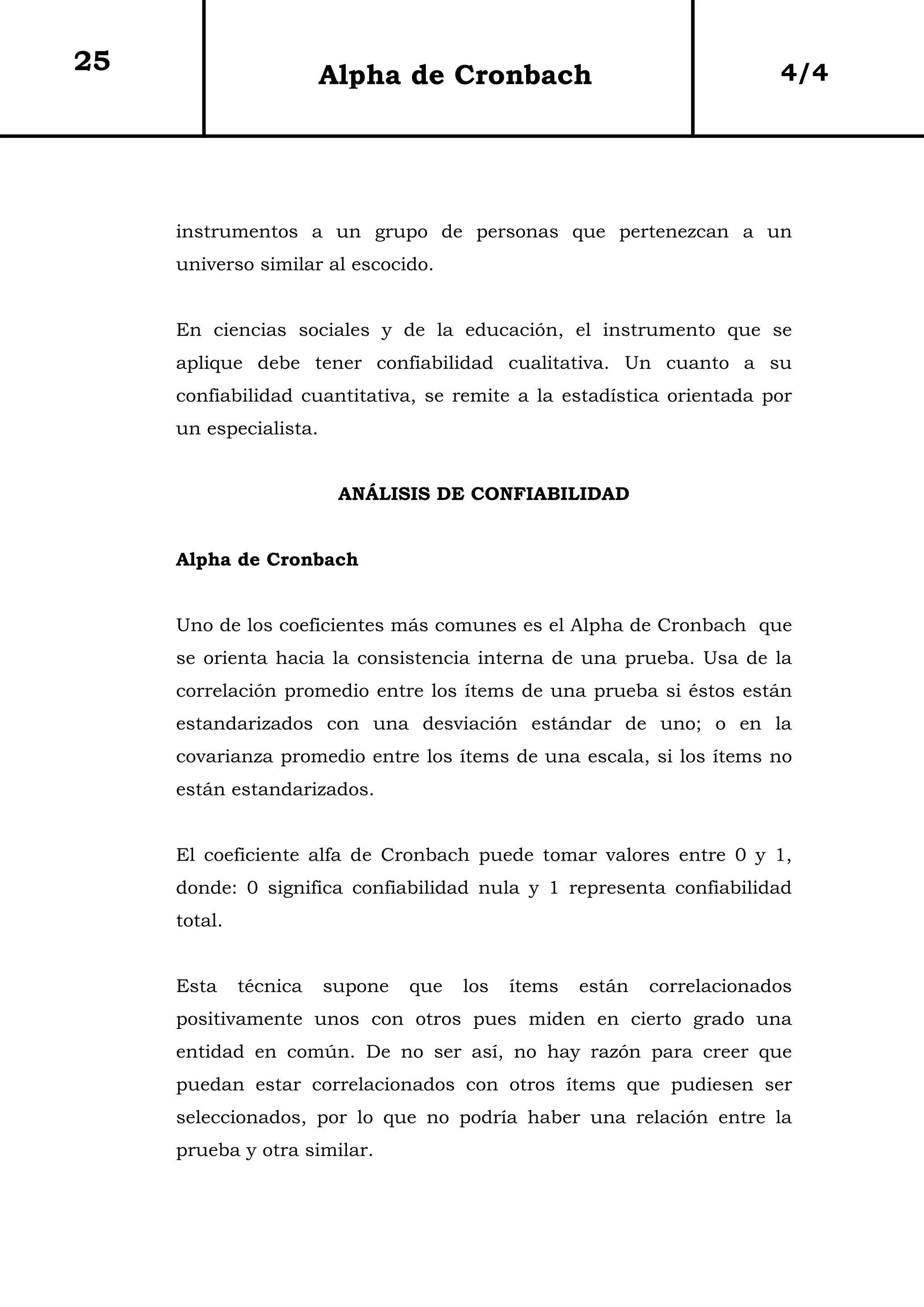 Alpha de cronbach | PDF