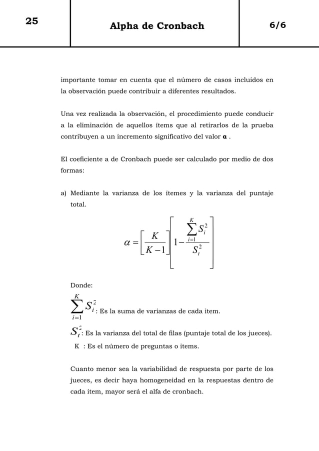 Alpha de cronbach | PDF