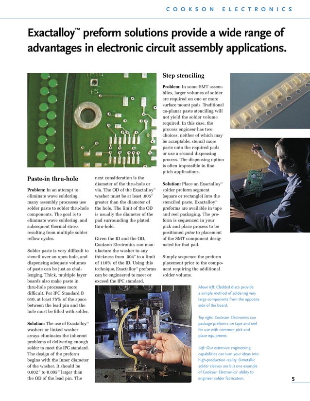 Alpha exactalloy Solder preforms for product and process improvement | PDF