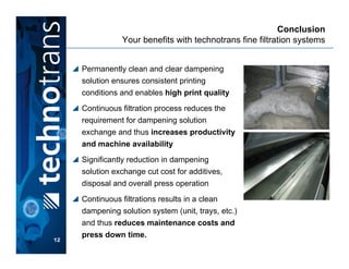 Dampening Solution Fine Filtration System | PDF