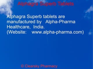 Alphagra Superb Tablets | PPT