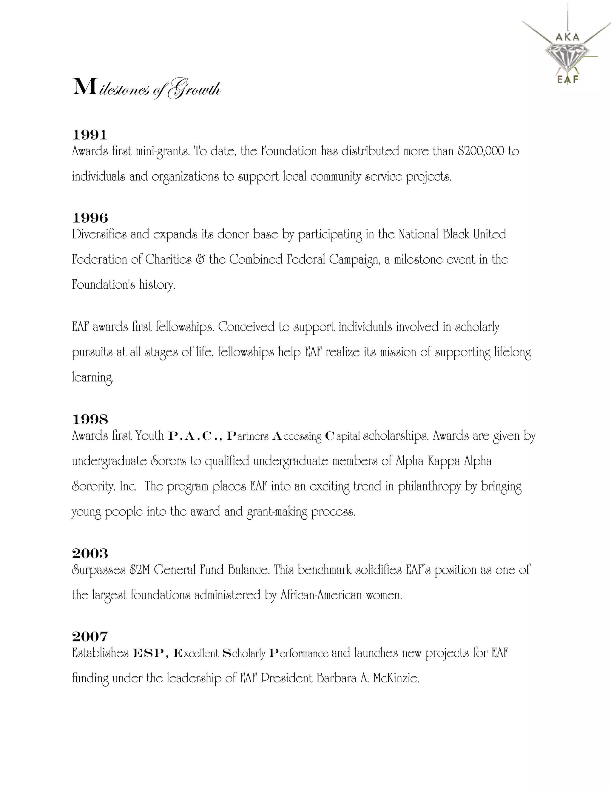 Alpha Kappa Alpha Educational Advancement Foundation | PDF