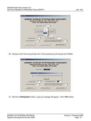Alphalist map sawt_de_jobaid_ver2 | PDF