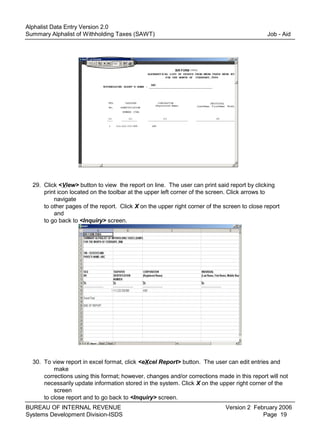 Alphalist map sawt_de_jobaid_ver2 | PDF