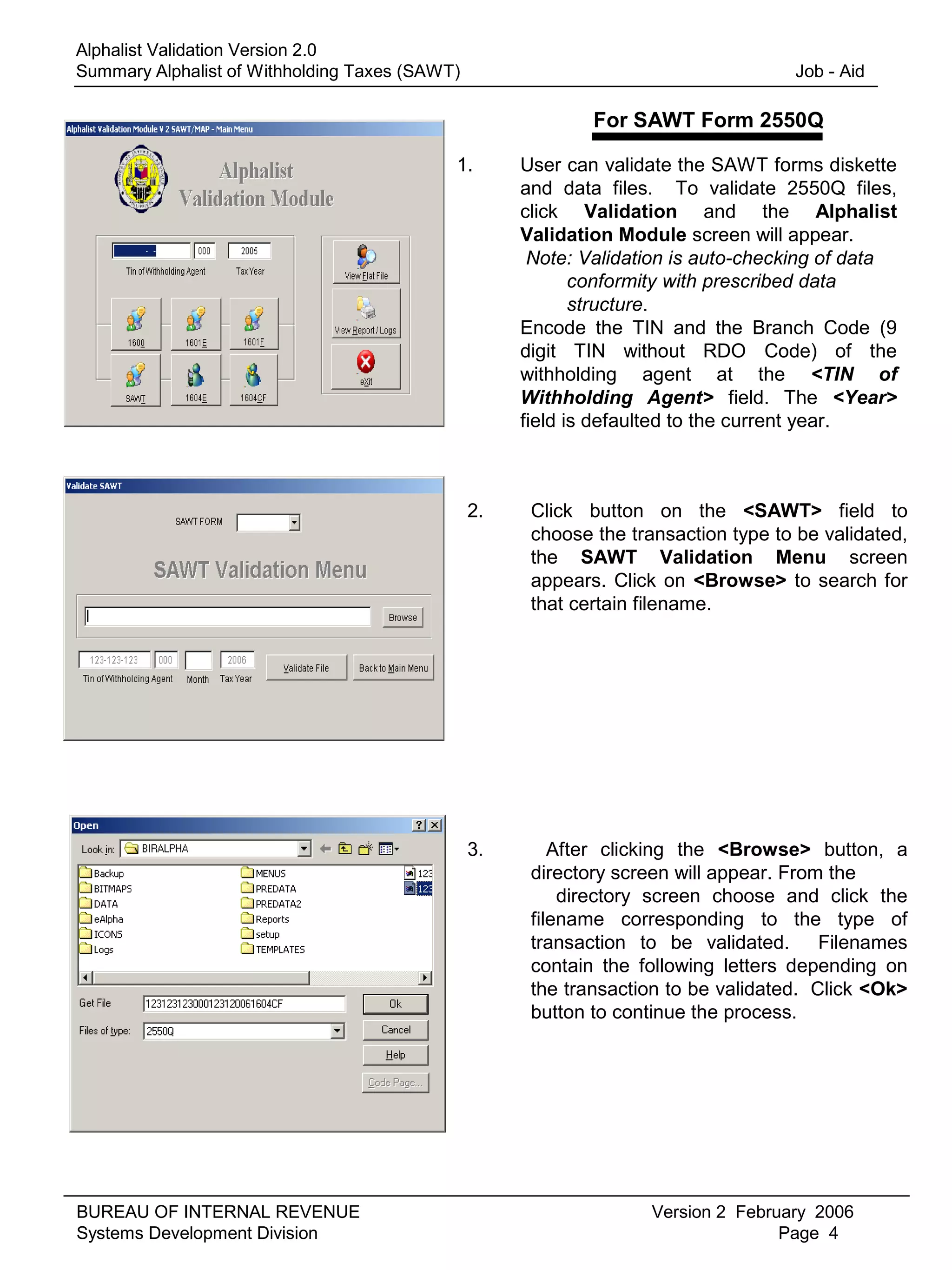 Alphalist sawt map_val_jobaid_ver2 | PPT