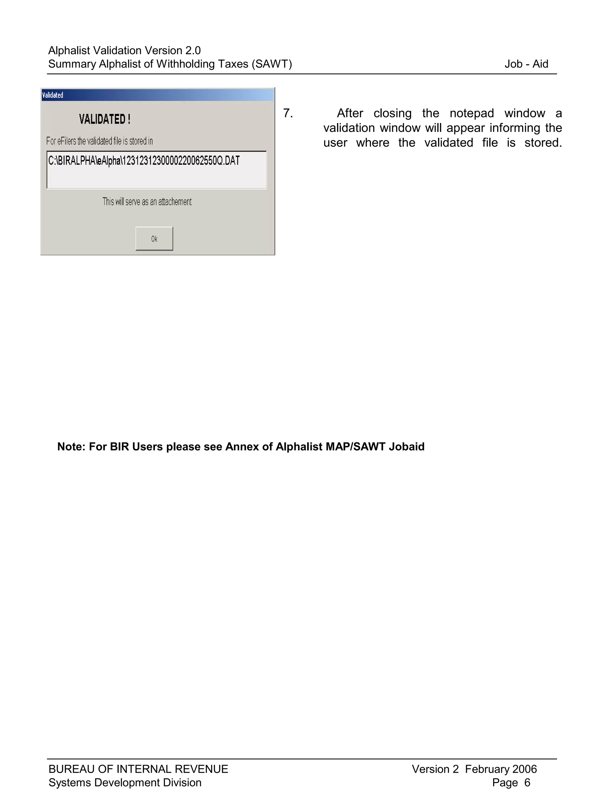 Alphalist sawt map_val_jobaid_ver2 | PPT