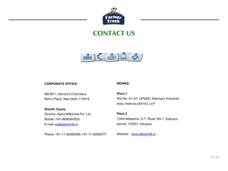 FarmerFresh Alpha milk foods company | PDF | Agriculture | Industries