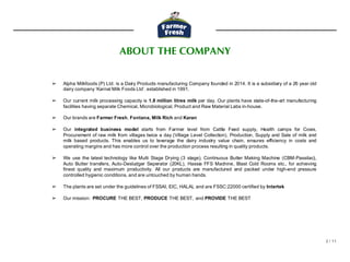 FarmerFresh Alpha milk foods company | PDF