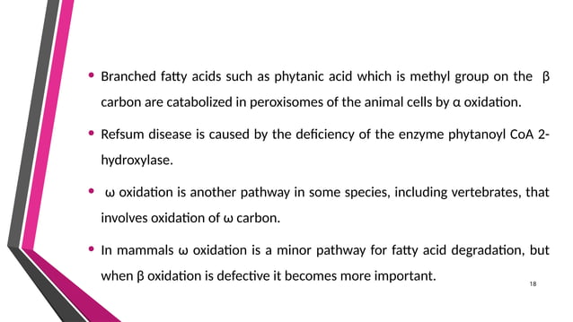 Alpha & Omega oxidation of Fatty Acid.pptx | Chemistry | Science