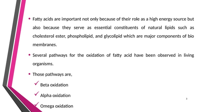 Alpha & Omega oxidation of Fatty Acid.pptx | Chemistry | Science