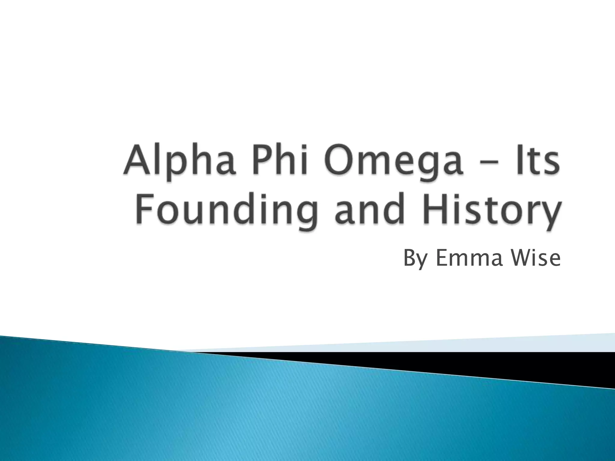 Alpha Phi Omega - Its Founding and History | PPT