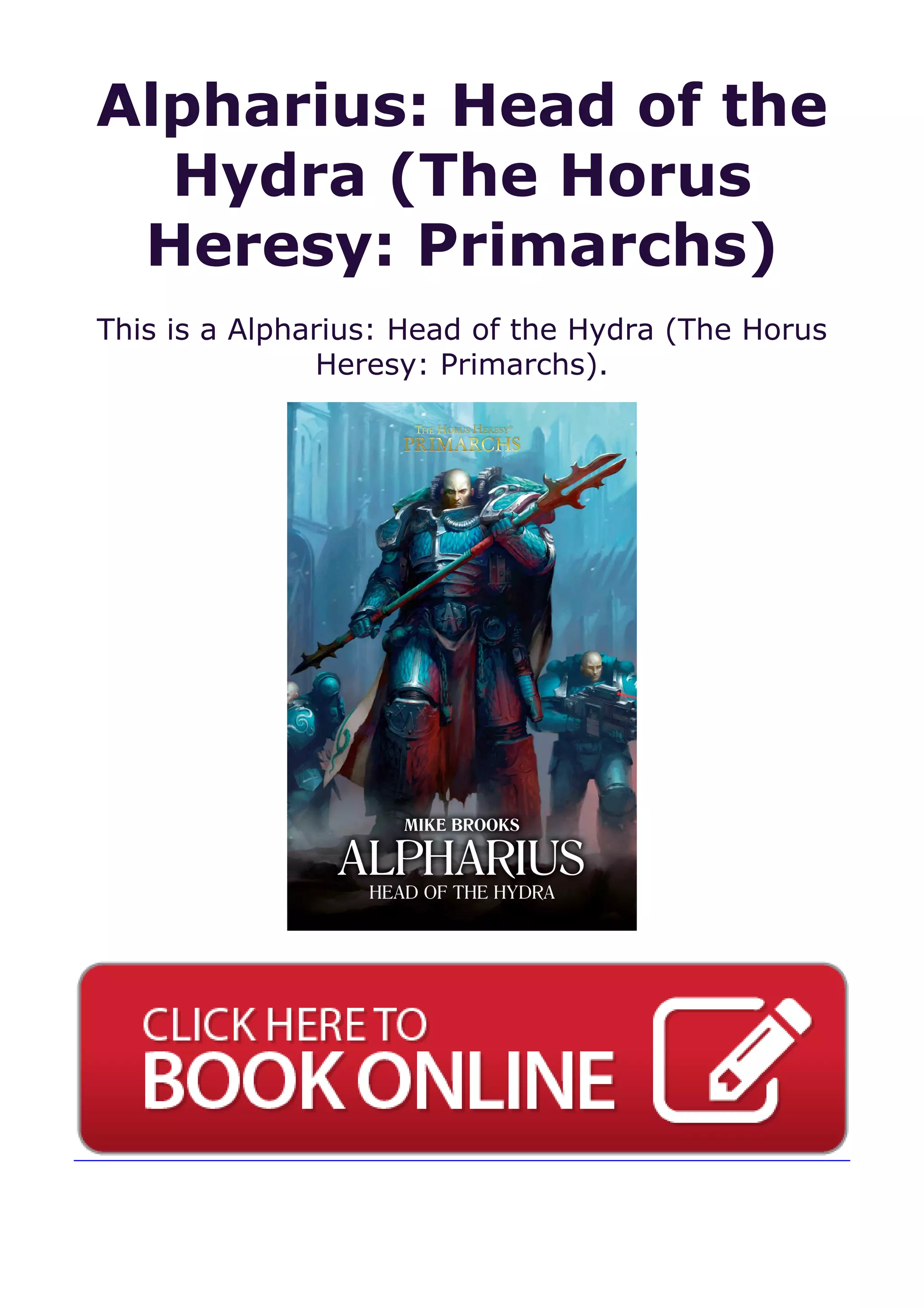 Číst [knihy] Alpharius: Head of the Hydra (The Horus Heresy: Primarchs ...